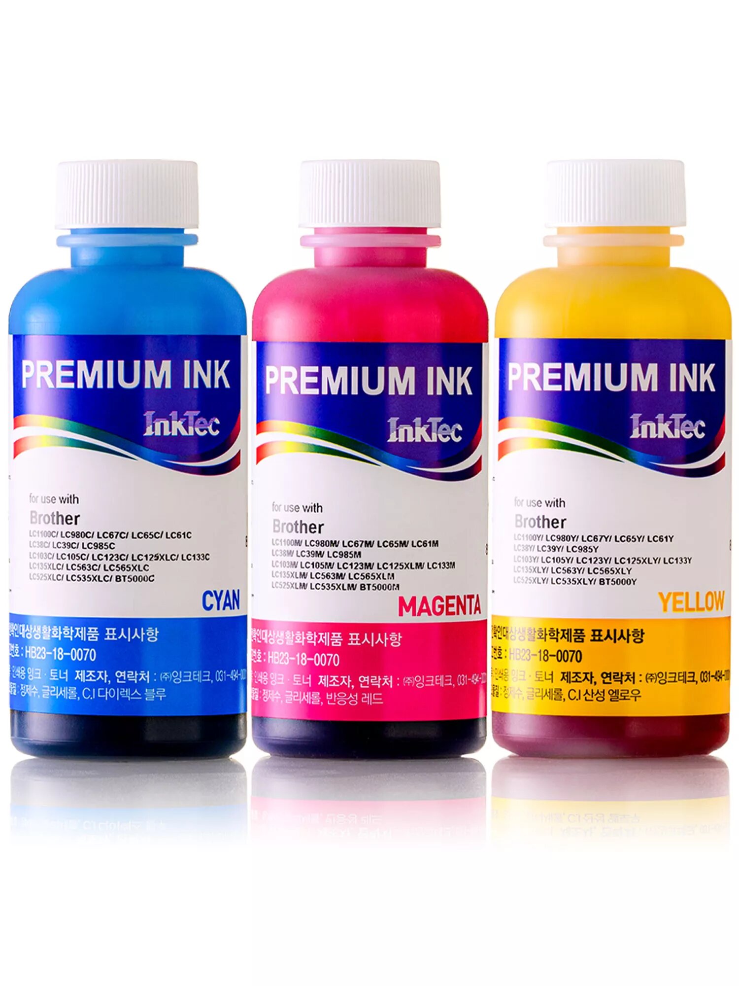 Чернила для принтера Brother, для заправки картриджей, ПЗК, СНПЧ, 300 мл, голубой, пурпурный, желтый