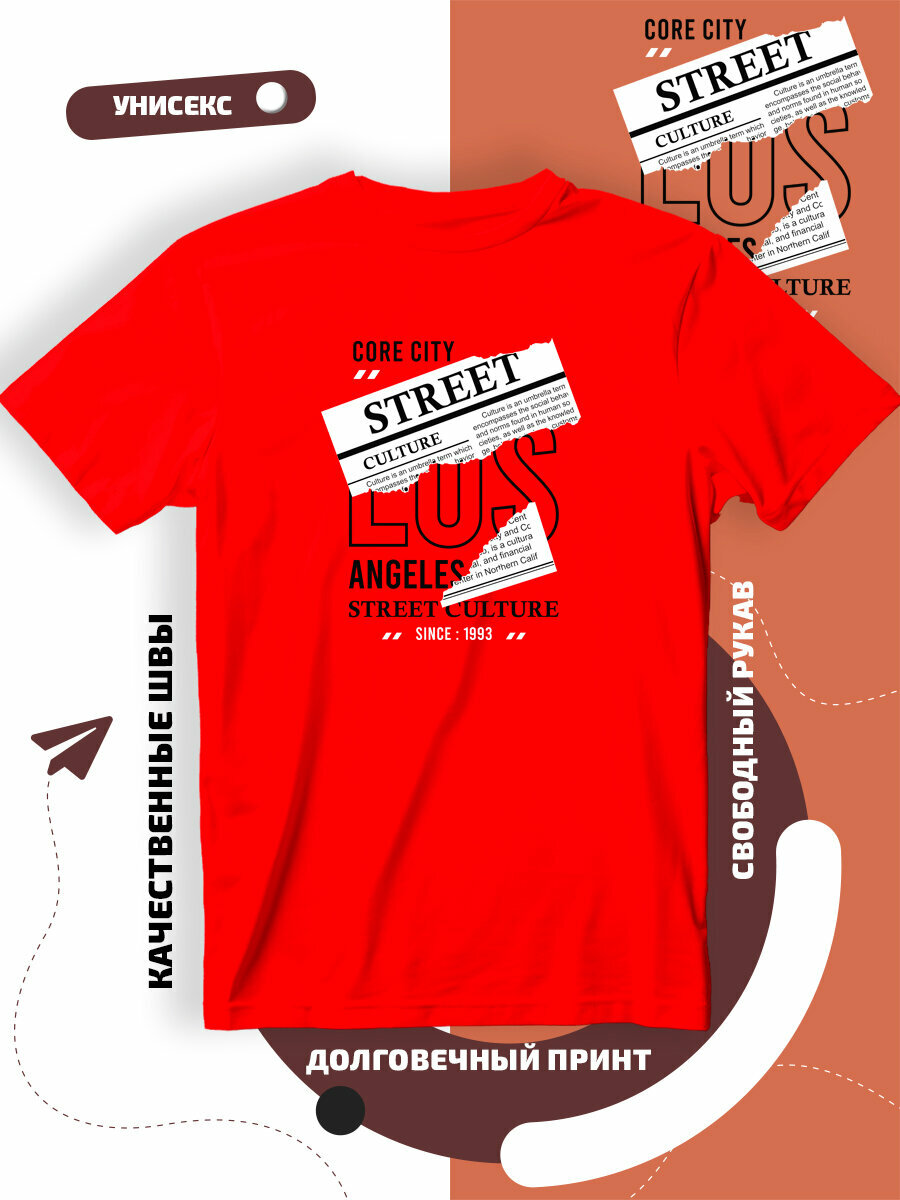 Футболка с принтом надпись Лос Анджелес газета