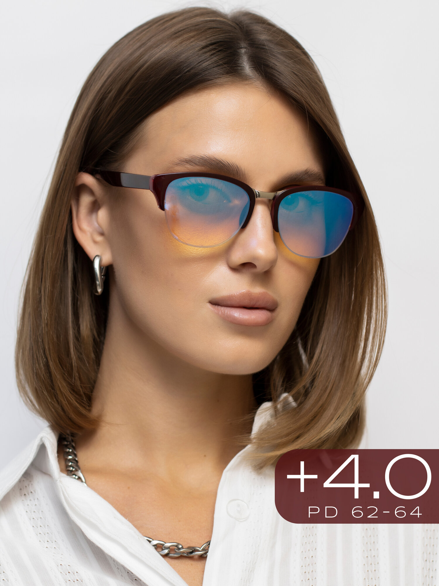 Корригирующие очки для зрения +4 / Готовые очки для чтения с диоптрией +4,0