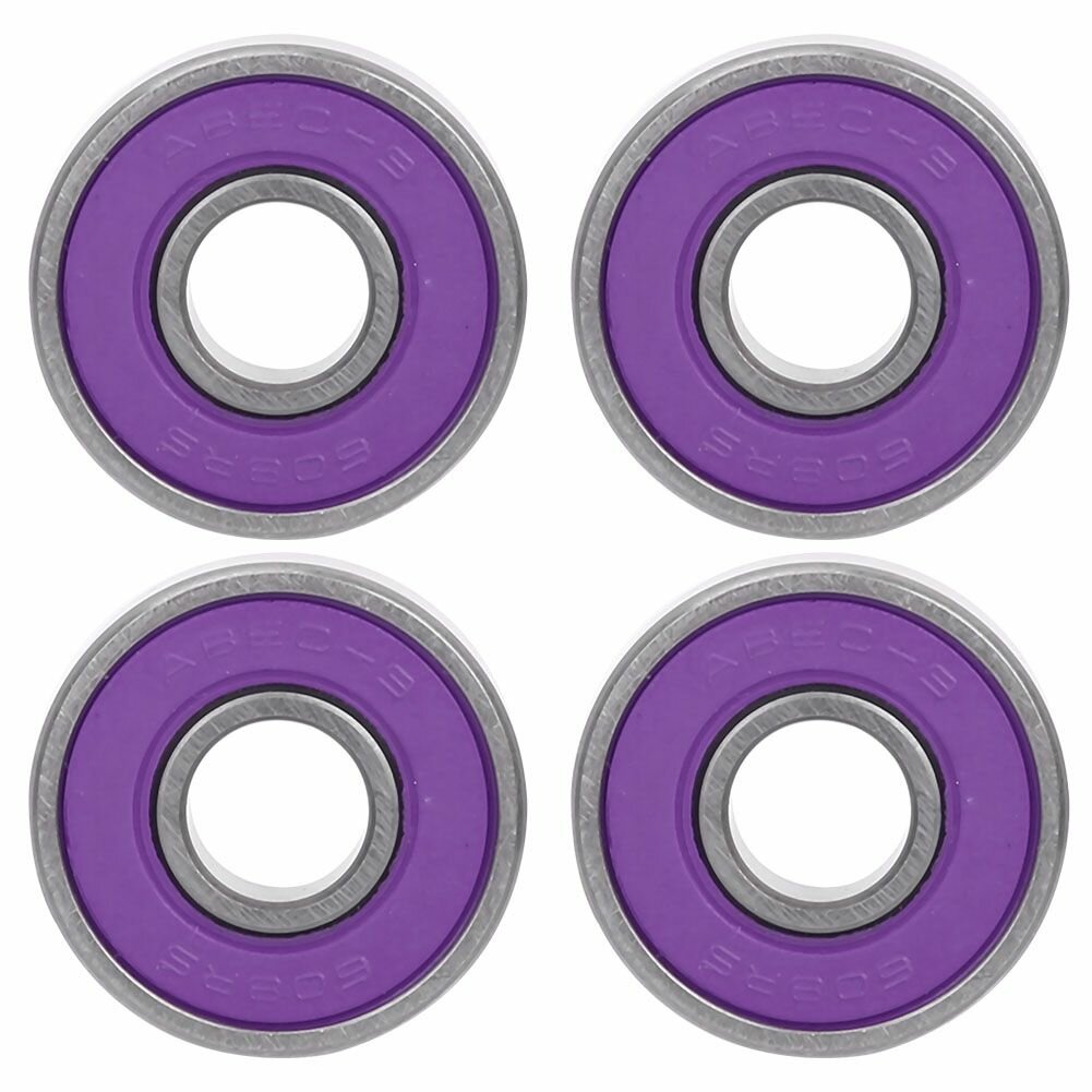 Керамические подшипники ABEC-9 608 для скейтборда (8 шт, фиолетовые крышки)