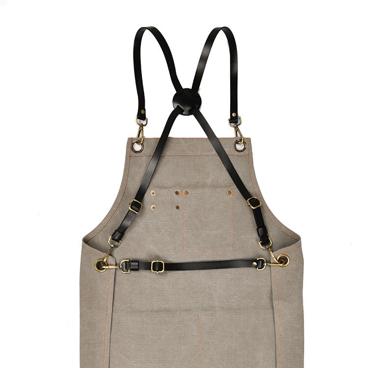 Ремешок для фартука X-образный, натуральная кожа, черный