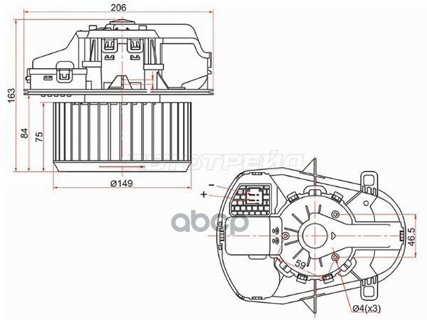 Мотор отопителя салона Volkswagen Touareg 10-18 Sat арт. ST7P0820021F