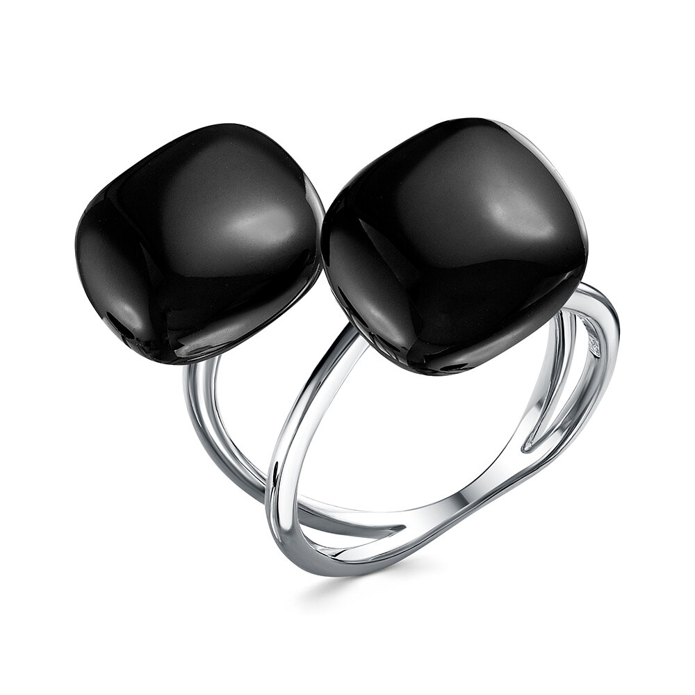 Кольцо, серебро, 925 проба, оникс