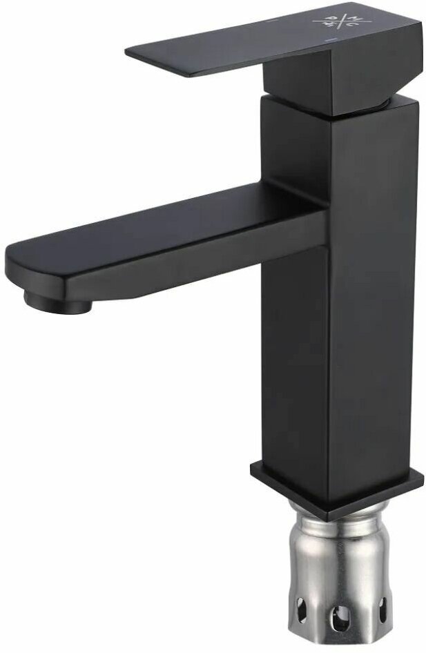 Смеситель для раковины, РМС, с картриджем, нерж, SUS125BL-001F