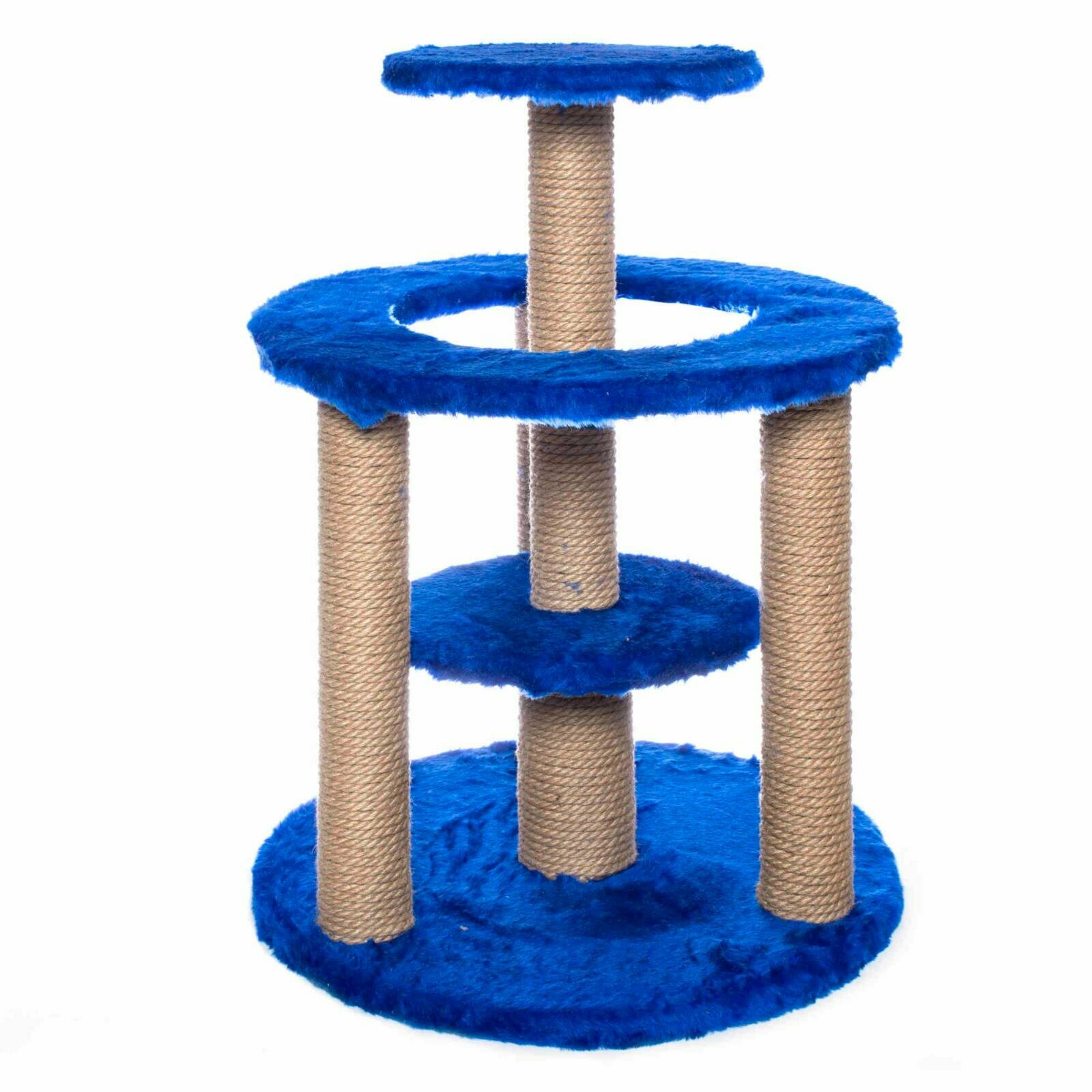 Когтеточка "Веселый аттракцион" для кошек, джут, синяя