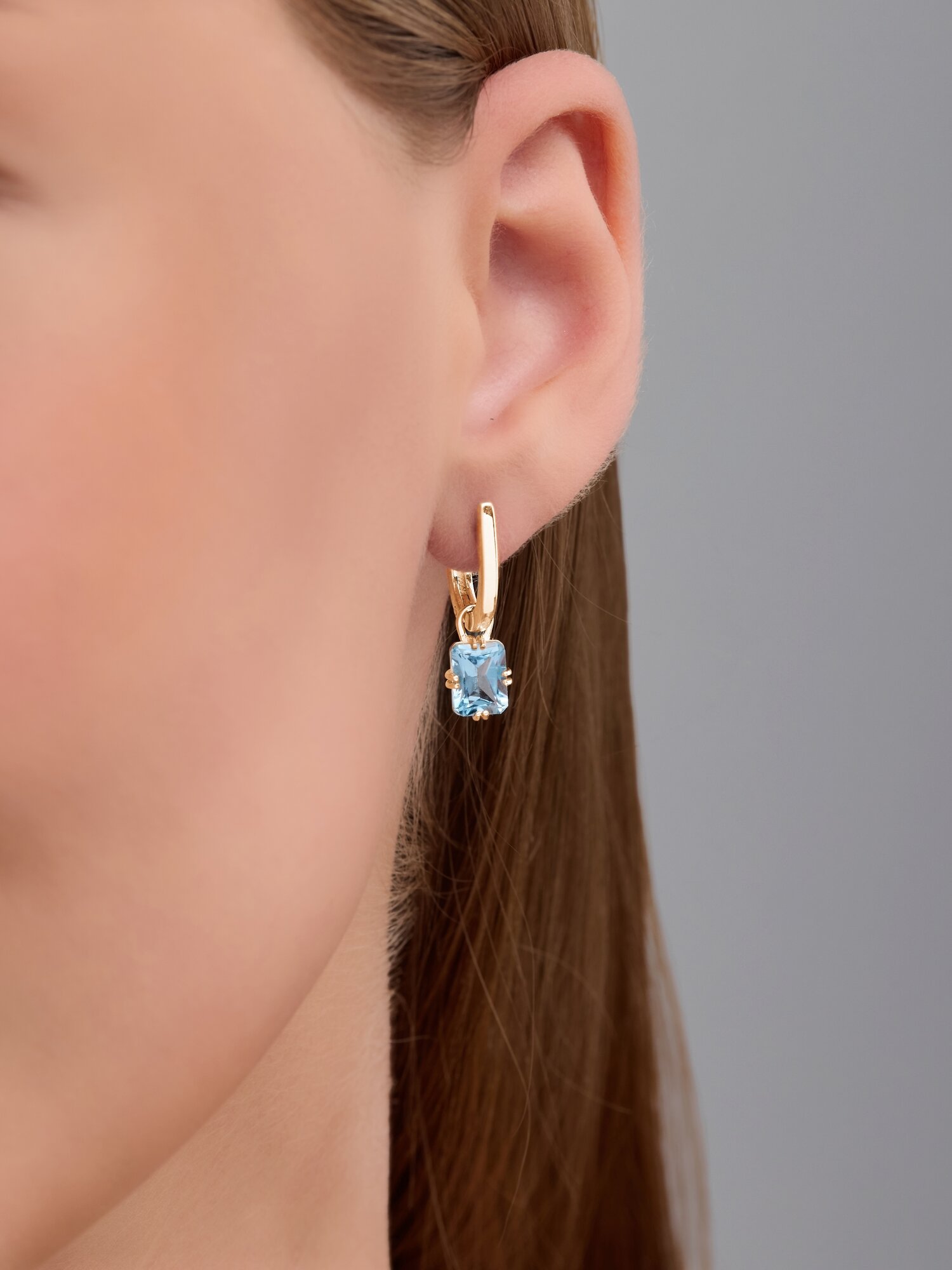 Серьги с подвесками, серебро, 925 проба, родирование, топаз