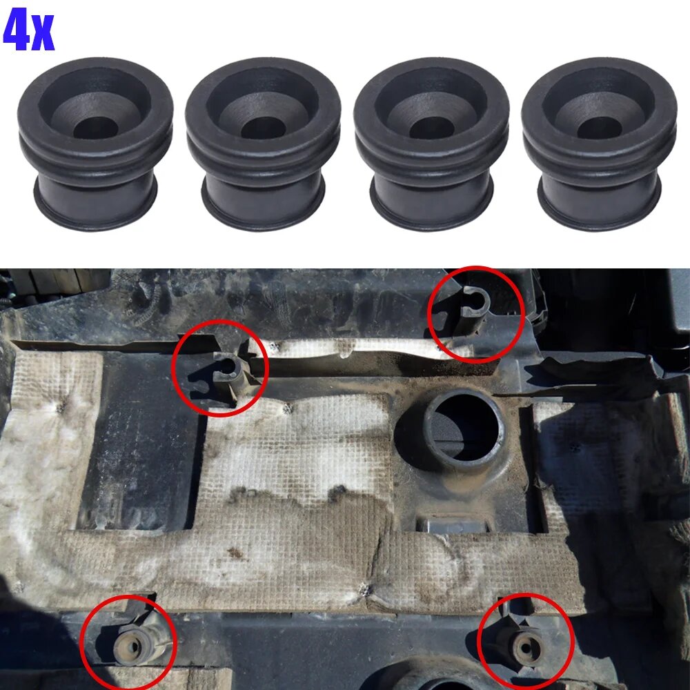 4 шт. черная резиновая верхняя крышка двигателя, накладка, втулка крепления, буферная втулка 9048016049 Для Toyota Corolla 140 150 2006-2012