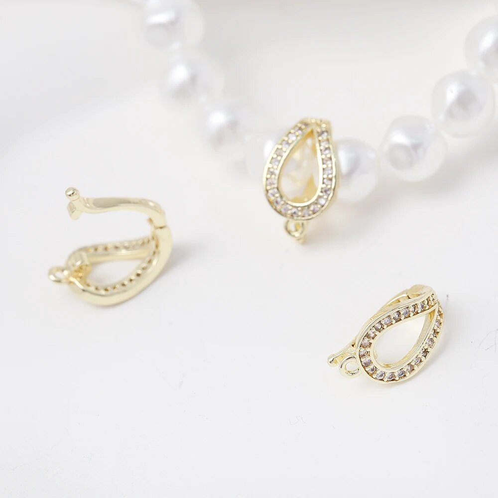 Соединители для ожерелий, 14K Gold Plated, кубический цирконий, 2 шт.