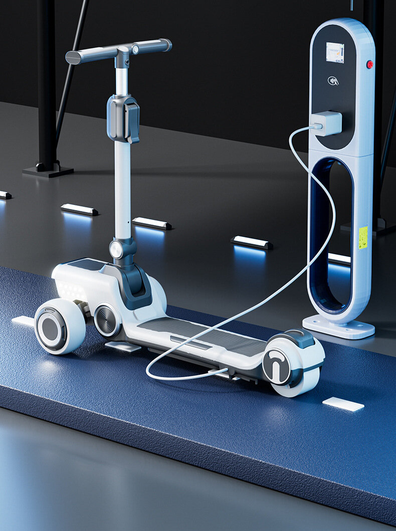 Детский Электромобиль , одноместный, перфорированный шнур в комплекте, серый, без электричеством