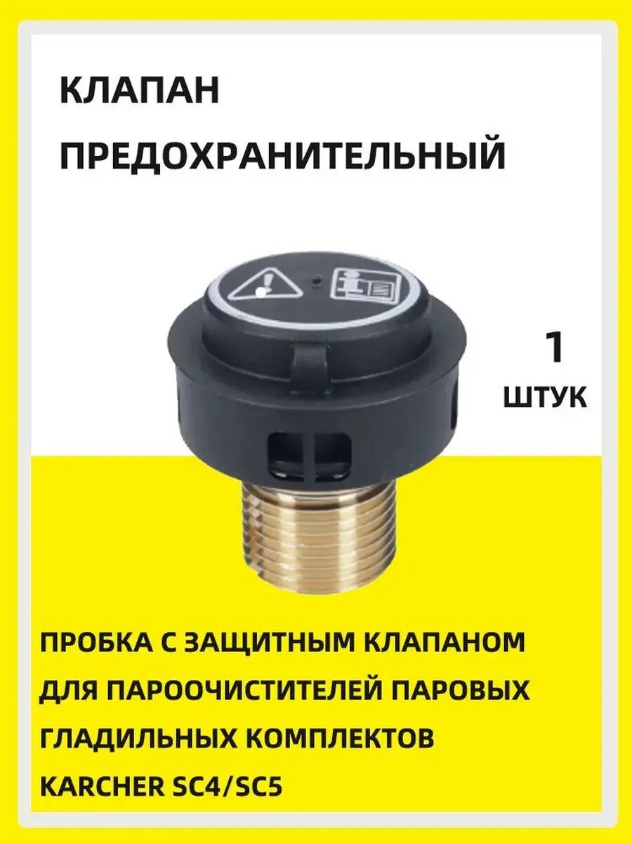 Пробка Karcher 4.580-760.0 с защитным клапаном, для пароочистителя, металл