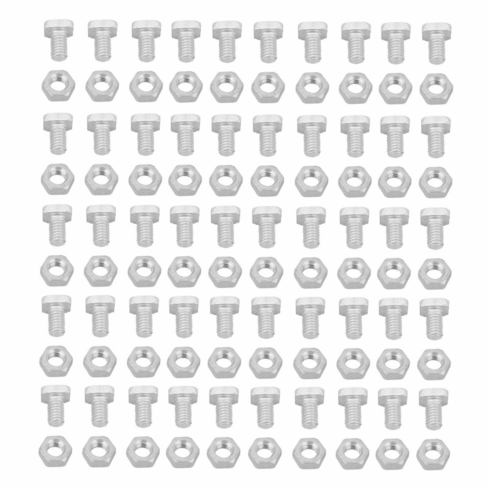 Набор из 50 алюминиевых гаек и болтов для теплицы.