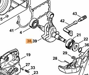 STIHL вал коленчатый MS362 (стар. арт. 0404,0400) оригинал