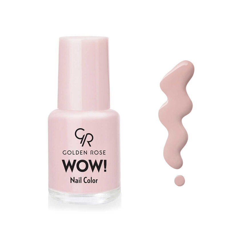 Лак для ногтей Golden Rose "WOW! Nail Color", светло-розового цвета, глянцевый, без парабенов