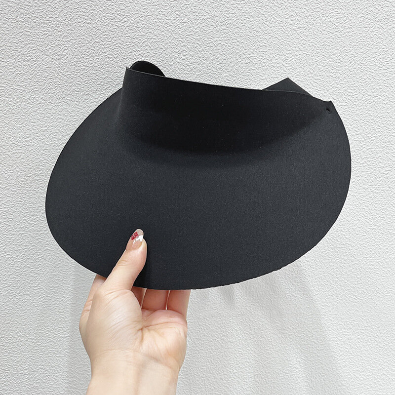 Шляпа, женская, складная, с большими полями, черная