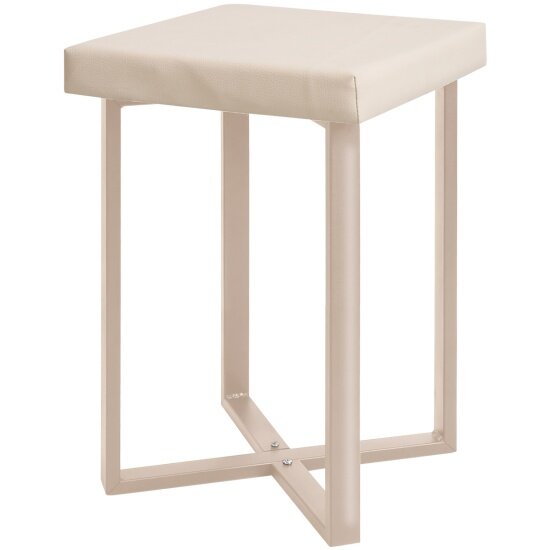 Табурет Nika Haushalt с квадратным сиденьем разборный, слоновая кость/бежевый металлик) НТ5/СК