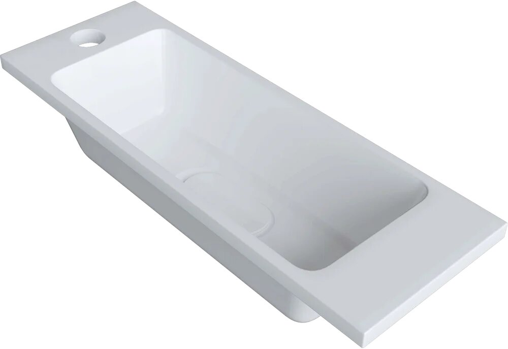 Мебельная раковина Madera Modul 60 накладная, встраиваемая, из искусственного мрамора, белая, глянцевая, раковина для ванной, прямоугольная