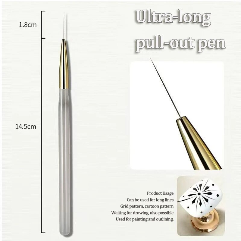 Французская клетчатая кисть для дизайна ногтей нейлон 1Pc Line Pen