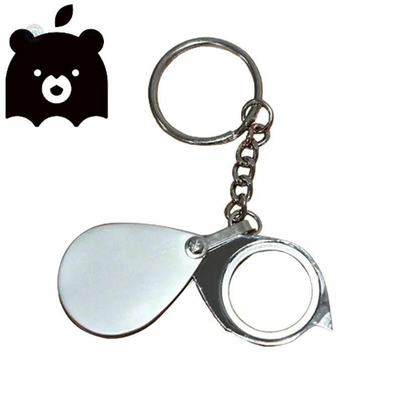 Лупа брелок 20x с металлическим корпусом и защитой от царапин, карманная складная лупа для чтения и мелких работ, идеальный подарок для пожилых и детей