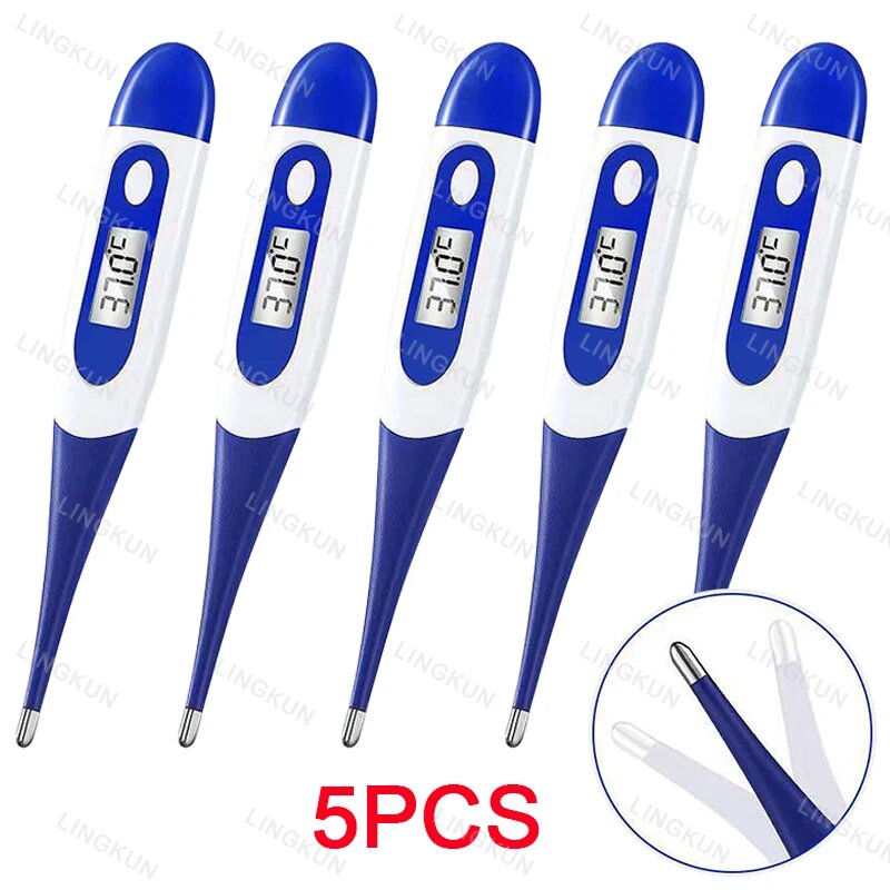 5 Упаковок Цифровых Термометров Для Взрослых И Детей, Электронный Бесконтактный Термометр Для Полости Рта, Подмышек