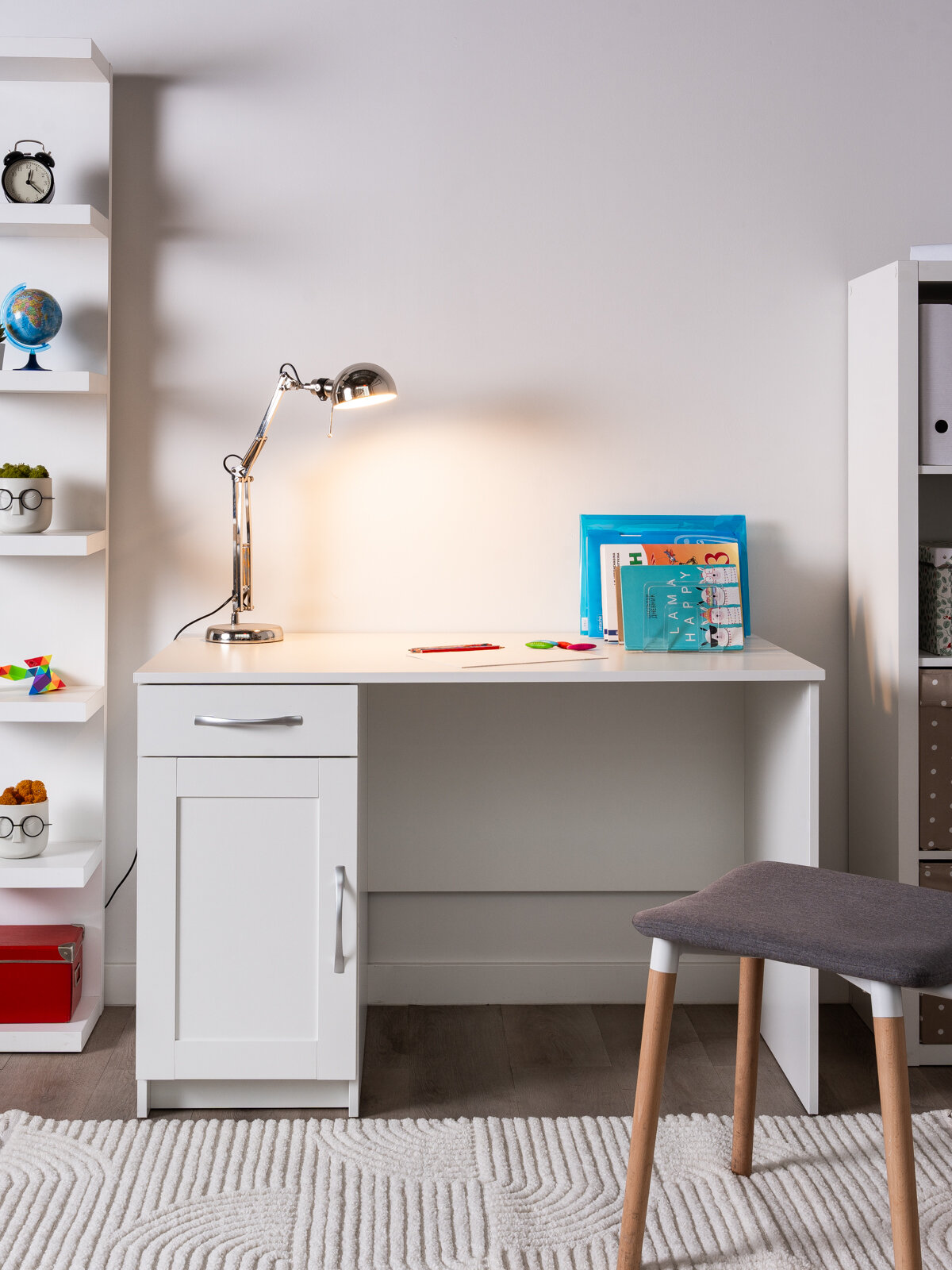 Стол письменный ГУД лакк Кастор, 1 ящик, 116х65х75 см, белый