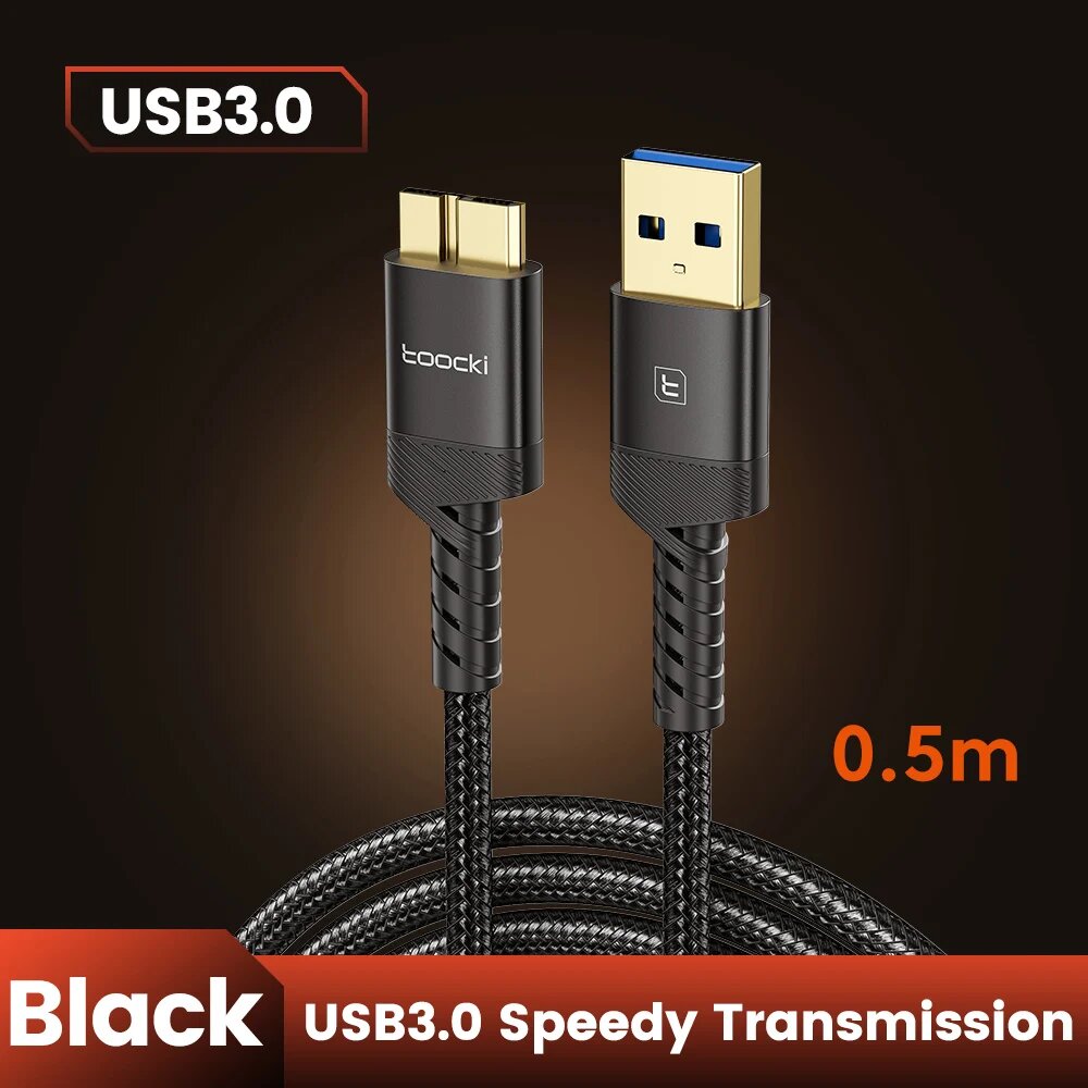 Toocki USB 3.0 кабель для Samsung 1Pc, USB A-Micro B 0.5m