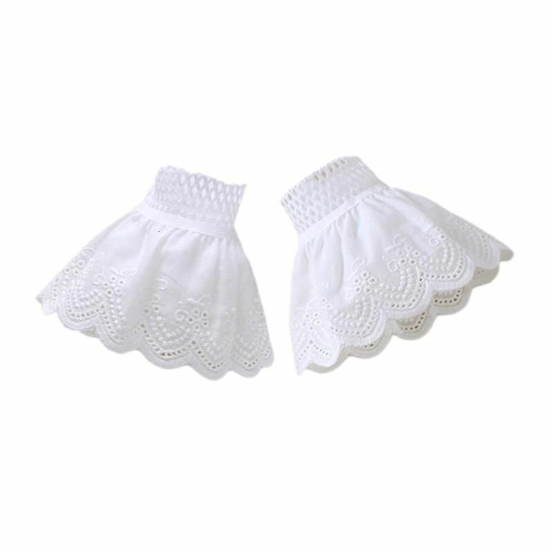 Съемные эластичные манжеты с кружевом, Белый