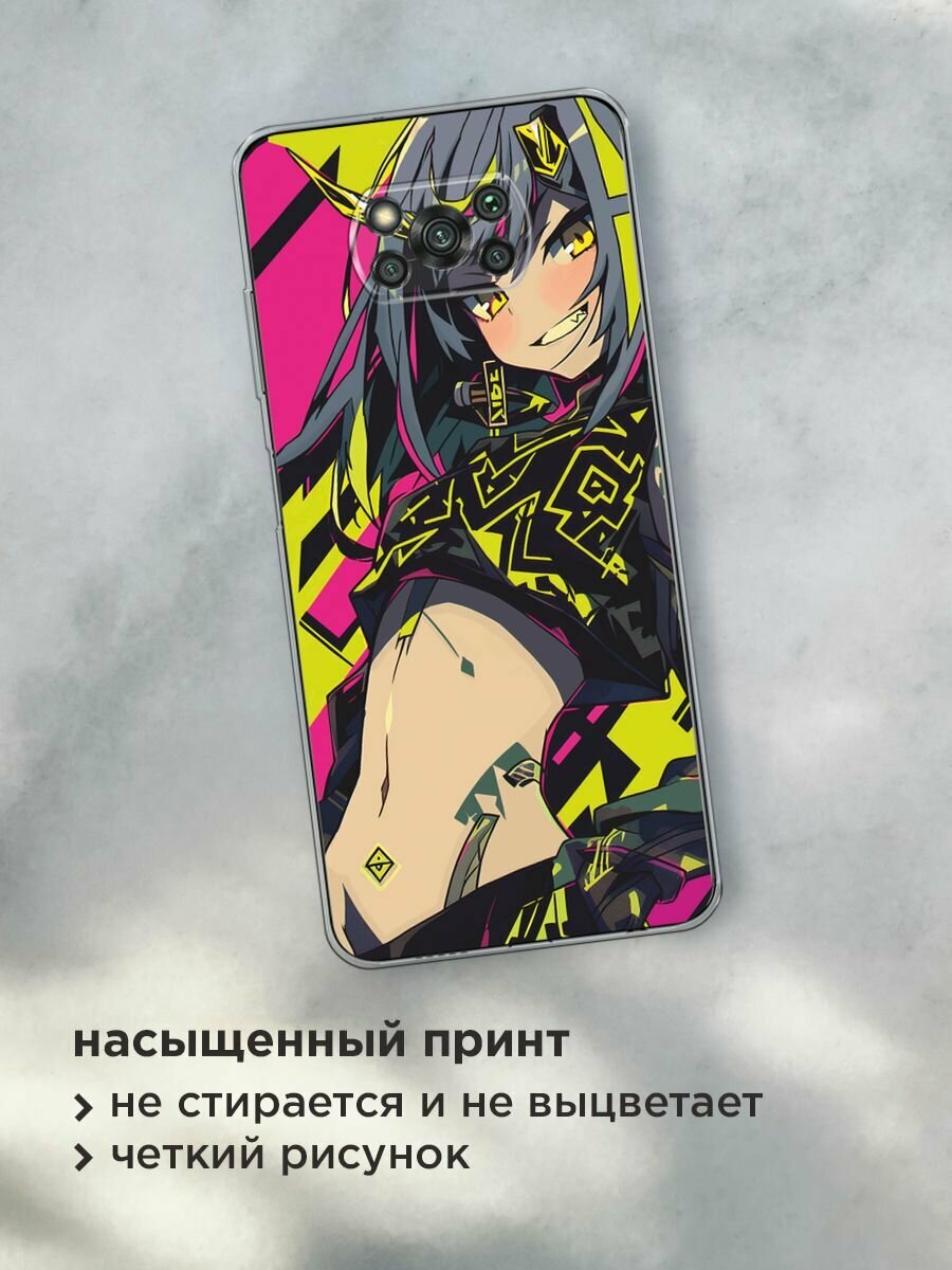 Чехол на Xiaomi Poco X3/X3 Pro / Поко X3/X3 Pro с принтом "Девушка в кибер костюме" — фото 1