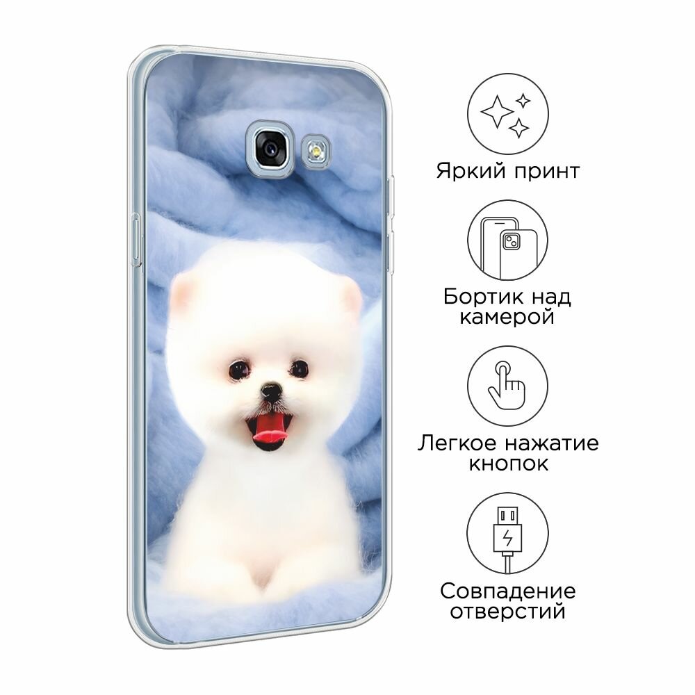 Чехол на Samsung Galaxy A5 2017 / Самсунг Галакси А5 2017 с принтом "Белый пёсик" — фото 1