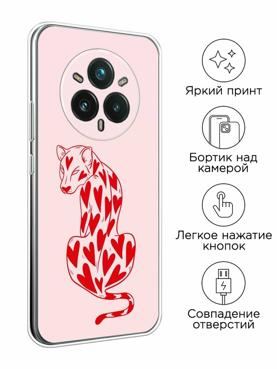 Чехол на Realme 14 Pro / Реалми 14 Про с принтом "Heart panther 1 - 14 февраля" — фото 1