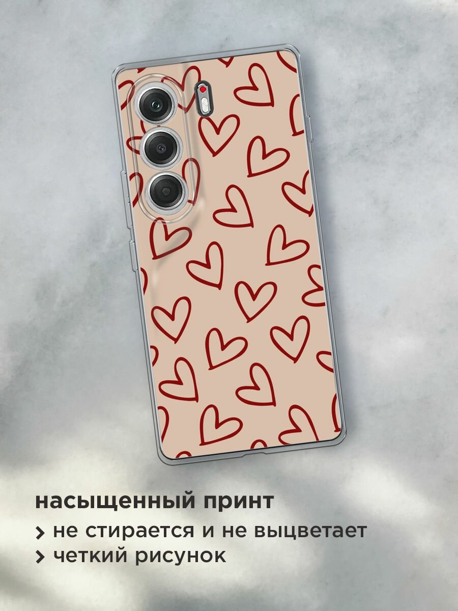 Чехол на Tecno Camon 40 / Текно Камон 40 с принтом "Little hearts doodles 1 - 14 февраля" — фото 1