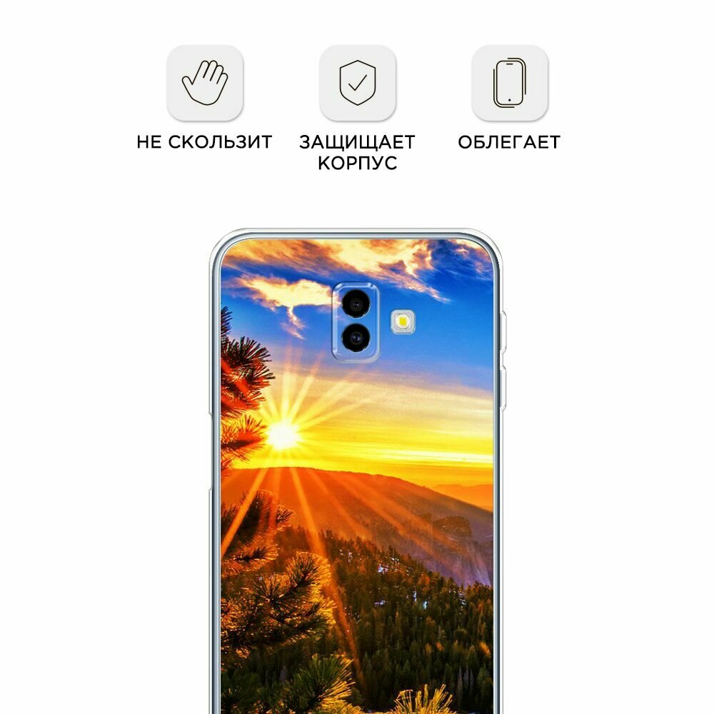 Чехол на Samsung Galaxy J6 + / Самсунг Галакси J6 Плюс 2018 с принтом Восход 4 — фото 1