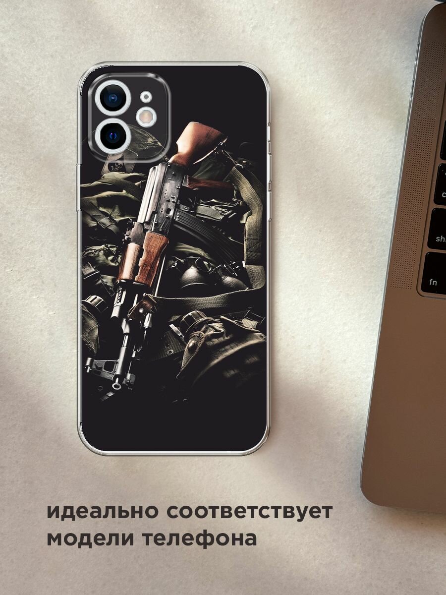 Чехол на Apple iPhone 12 mini / Айфон 12 Мини с принтом "Автомат" — фото 1