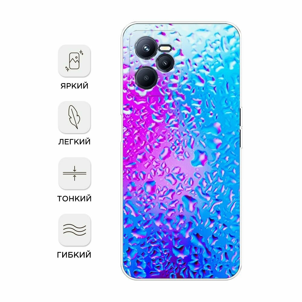Чехол на Realme C35 / Реалми C35 с принтом "Капли на стекле" — фото 1