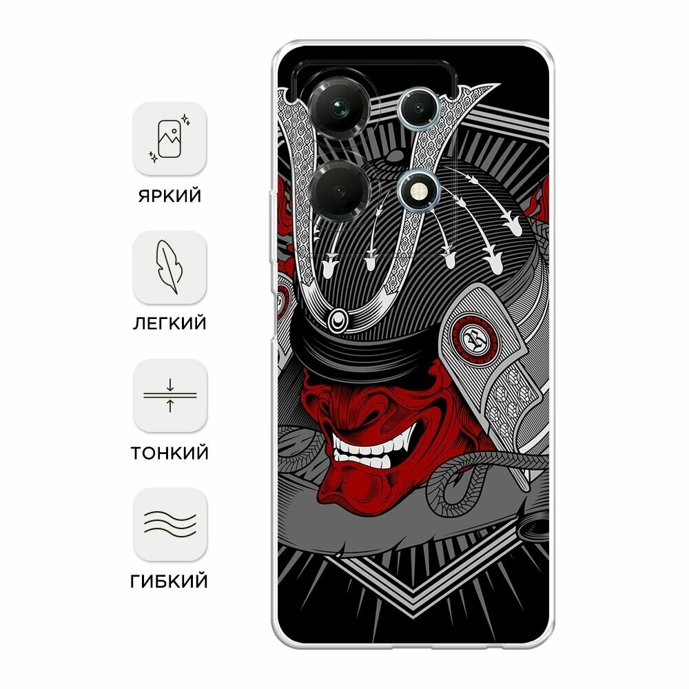 Чехол на Infinix Note 30 4G / Инфиникс Нот 30 4G с принтом "Красная маска самурая" — фото 1