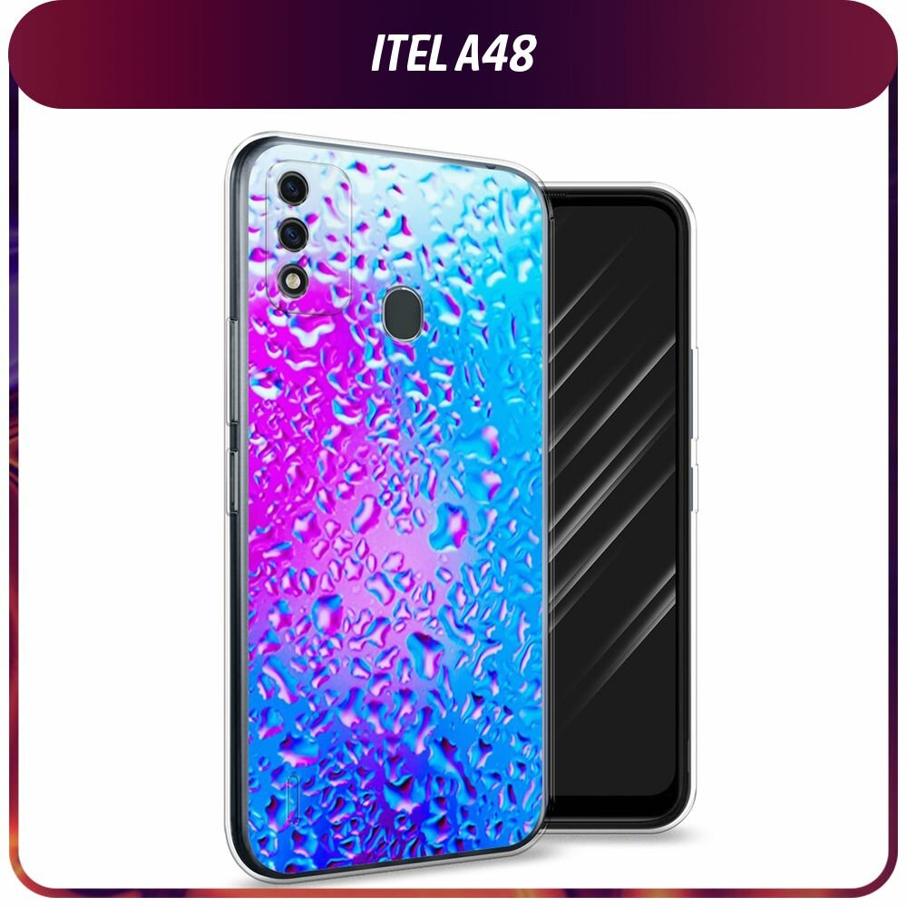 Силиконовый чехол на Itel A48 / Ител А48 с принтом "Капли на стекле"