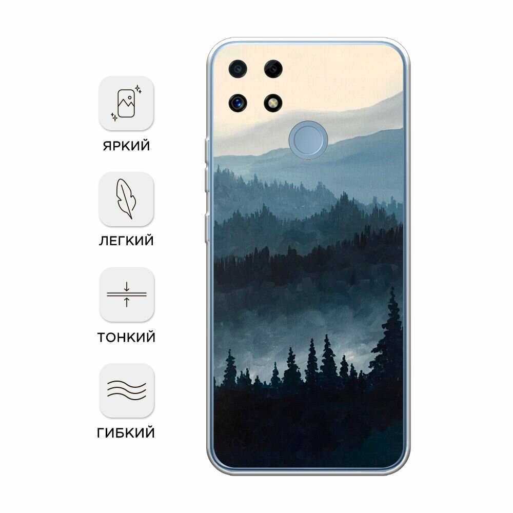 Чехол на Realme C25/C25s / Реалми С25/C25s с принтом "Туманные горы" — фото 1