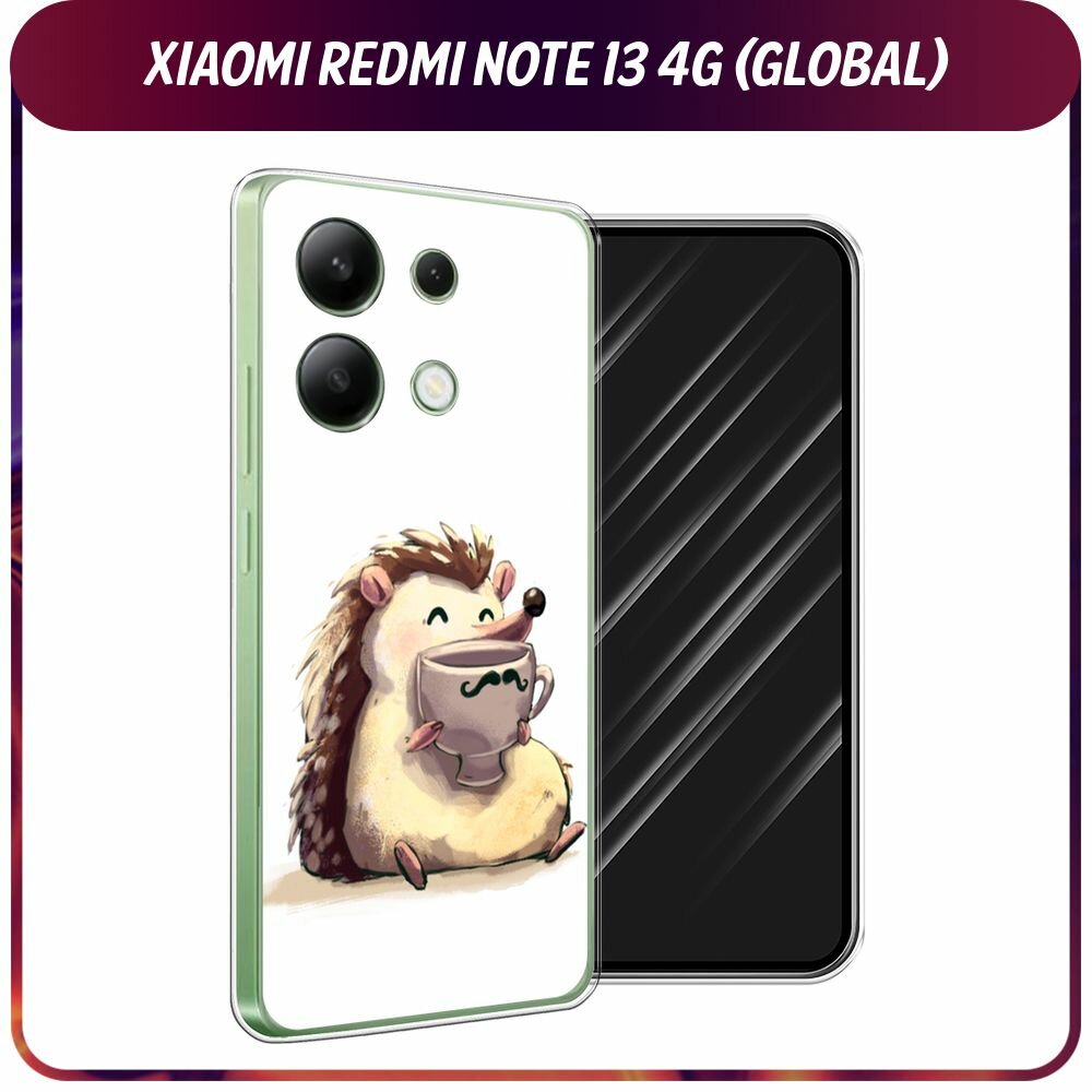 Чехол на Xiaomi Redmi Note 13 4G (Global) / Сяоми Редми Нот 13 4G с принтом "Еж кофеман"