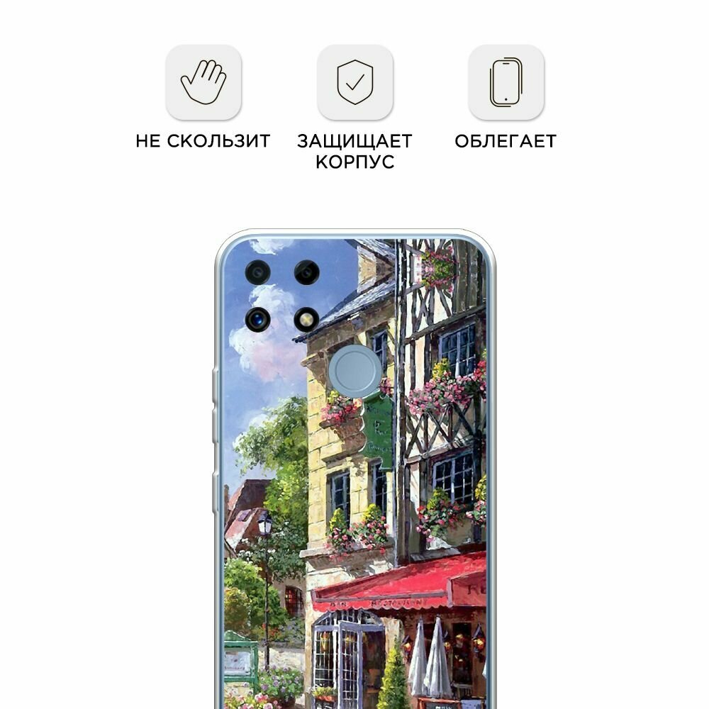 Чехол на Realme C25/C25s / Реалми С25/C25s с принтом "Старая улица" — фото 1