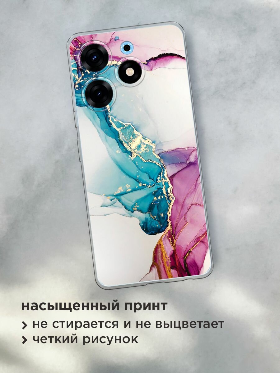 Чехол на Tecno Spark 10 Pro / Текно Спарк 10 Про с принтом "Розовые разводы рисунок" — фото 1