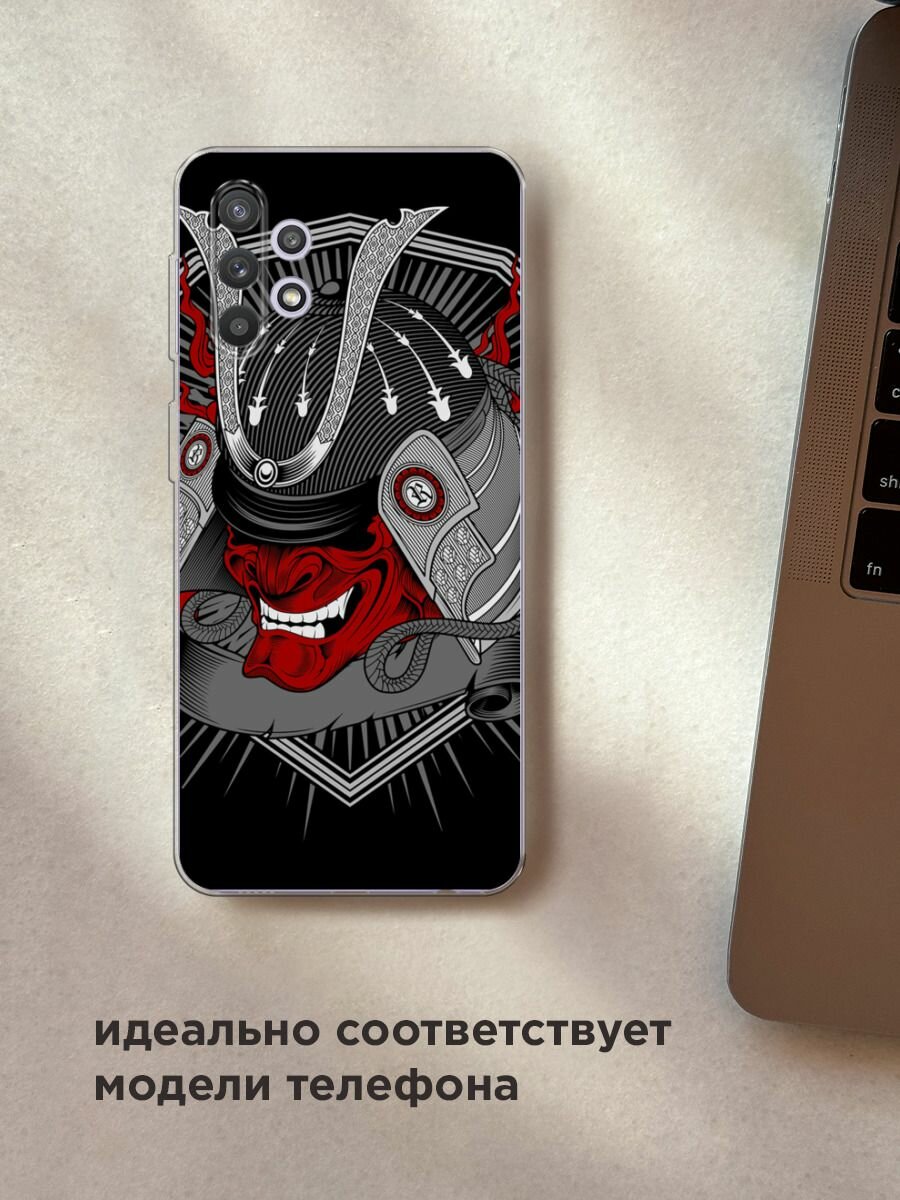 Чехол на Samsung Galaxy A32 / Самсунг Галакси А32 с принтом "Красная маска самурая" — фото 1