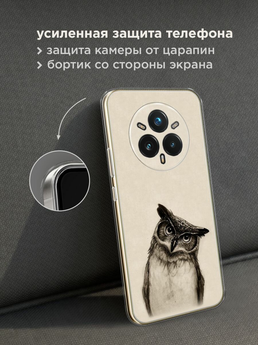 Силиконовый чехол на Realme 14 Pro+ / Реалми 14 Про+ с принтом "Сова" — фото 1