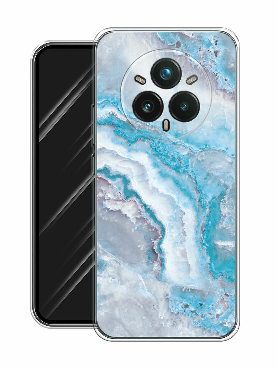 Чехол на Realme 14 Pro / Реалми 14 Про с принтом "Нежно-голубой мрамор" — фото 1