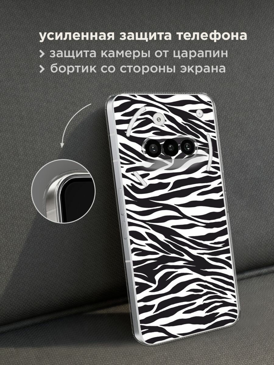 Чехол на Nothing Phone 3a / Нотинг Фон 3а с принтом "Принт зебра" — фото 1