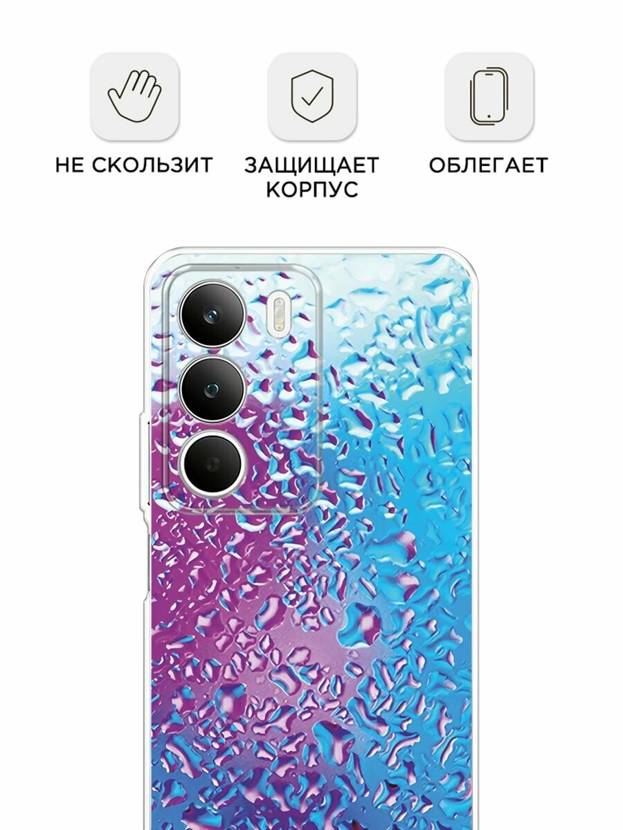 Чехол на Realme C71/P3 Lite 4G / Реалми С71/P3 Лайт 4G с принтом "Капли на стекле" — фото 1