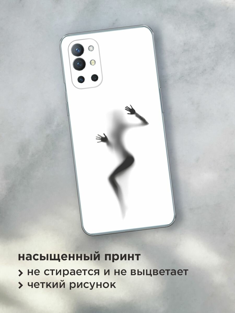 Силиконовый чехол на OnePlus 9R / ВанПлас 9R с принтом "Девушка в душе" — фото 1