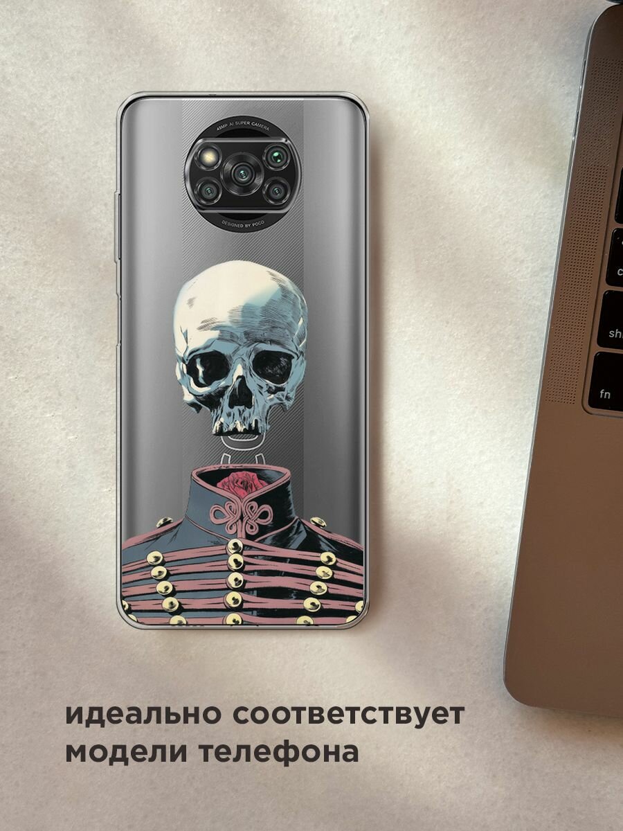 Чехол на Xiaomi Poco X3/X3 Pro / Поко X3/X3 Pro с принтом "Гусар", прозрачный — фото 1
