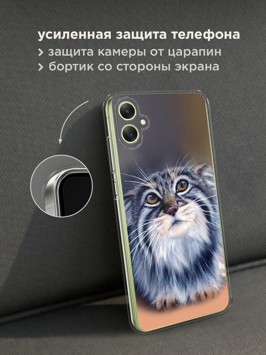 Чехол на Samsung Galaxy A06 / Самсунг Галакси А06 с принтом "Кот манул 2" — фото 1