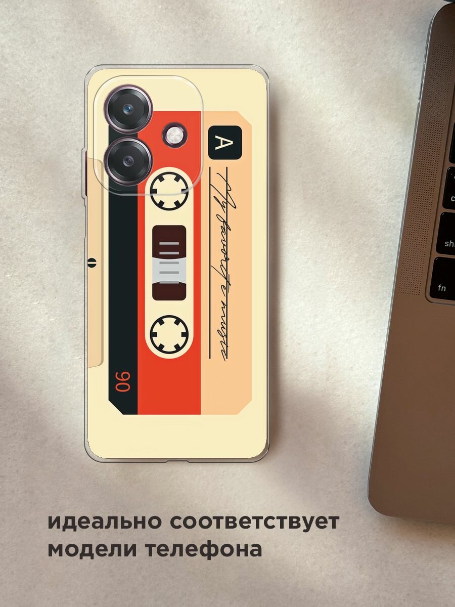 Чехол на Oppo A3/A3x / Оппо А3/A3x с принтом "Бежевая кассета" — фото 1
