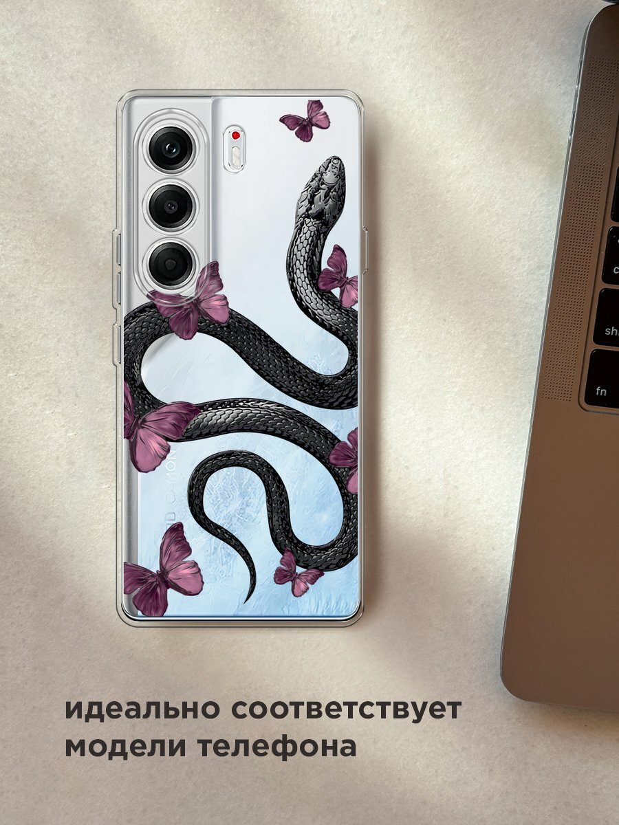 Чехол на Tecno Camon 40 Pro / Текно Камон 40 Про с принтом "Snake and butterflies 2" — фото 1
