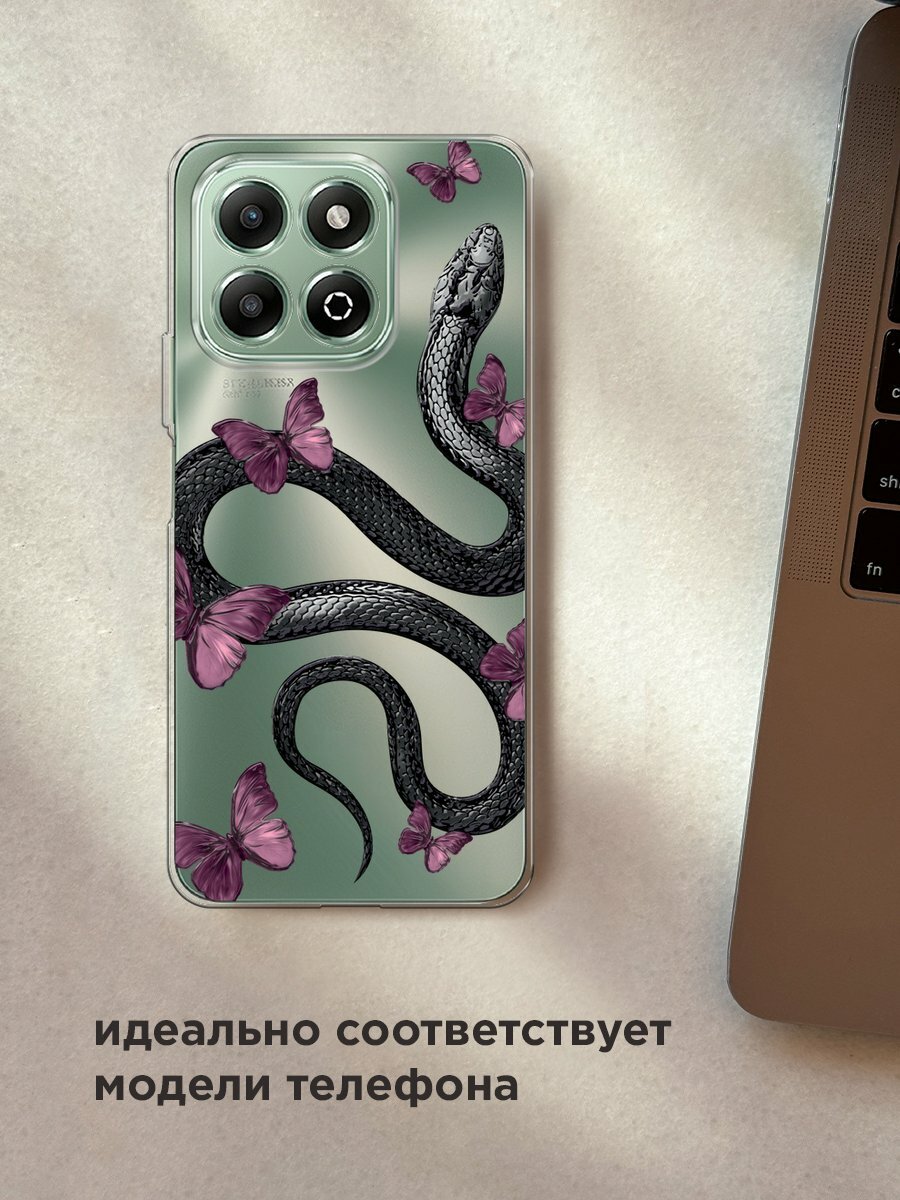 Чехол на Honor X6b / Хонор X6b с принтом "Snake and butterflies 2" — фото 1